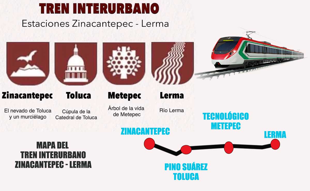 Mapa del Tren Interurbano México Toluca: Estaciones, horario y costo ...