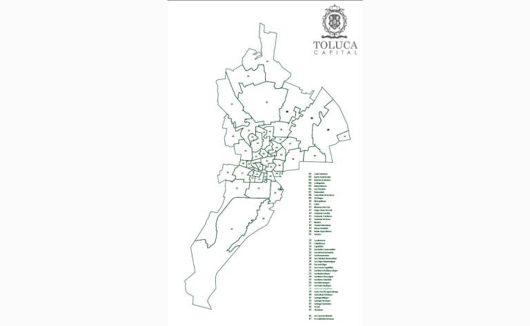 Descarga el mapa de Toluca: ¿Cuáles son sus colonias y delegaciones?
