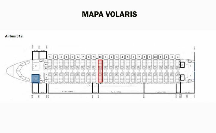 Consulta el mapa de asientos de Volaris: Zonas y que contiene el avión