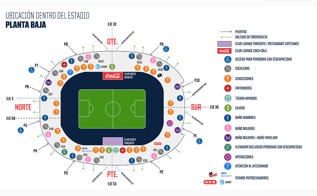 Mapa del Estadio BBVA: Ubicación, zonas y precios de boletos